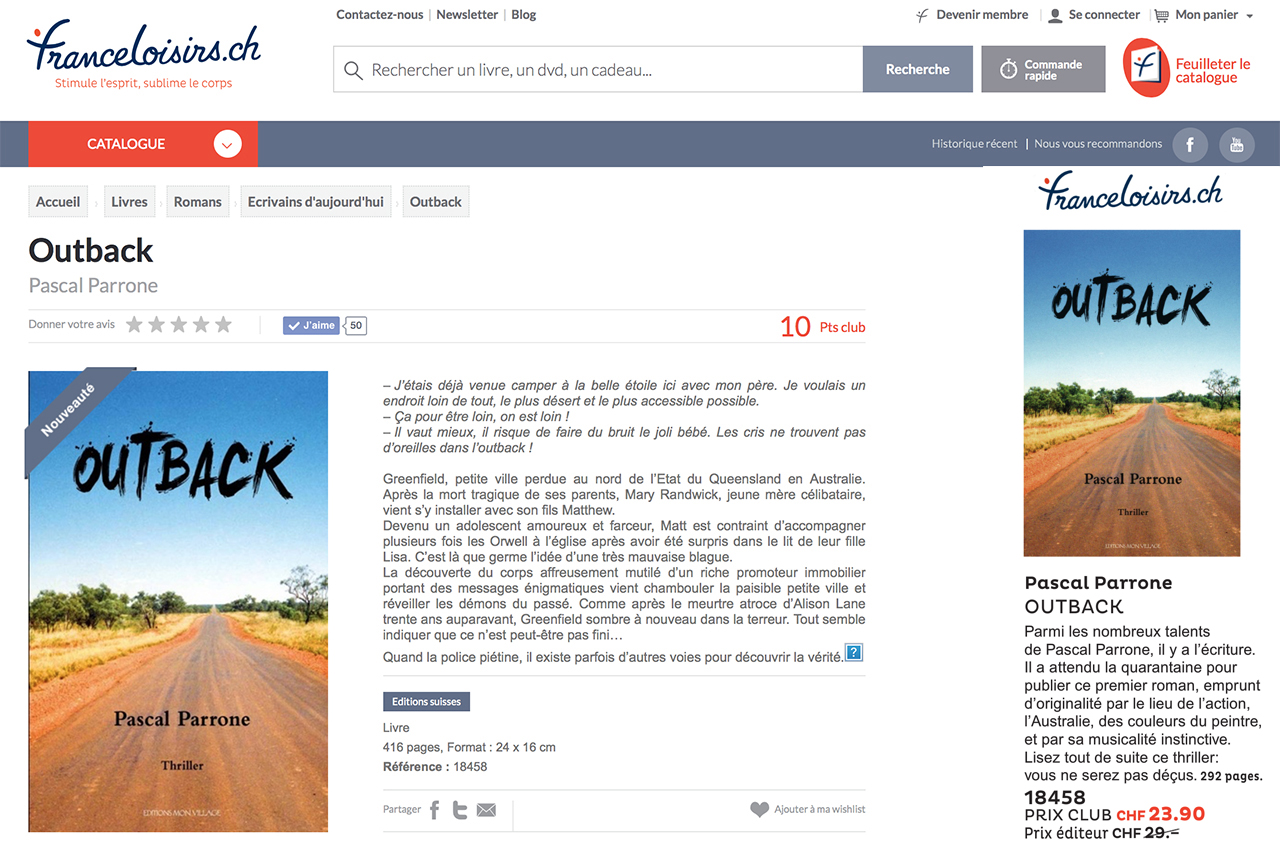 OUTBACK chez France Loisirs